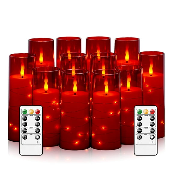 Sasigeiaa Flameless Candles with Embedded Star String - Battery ...