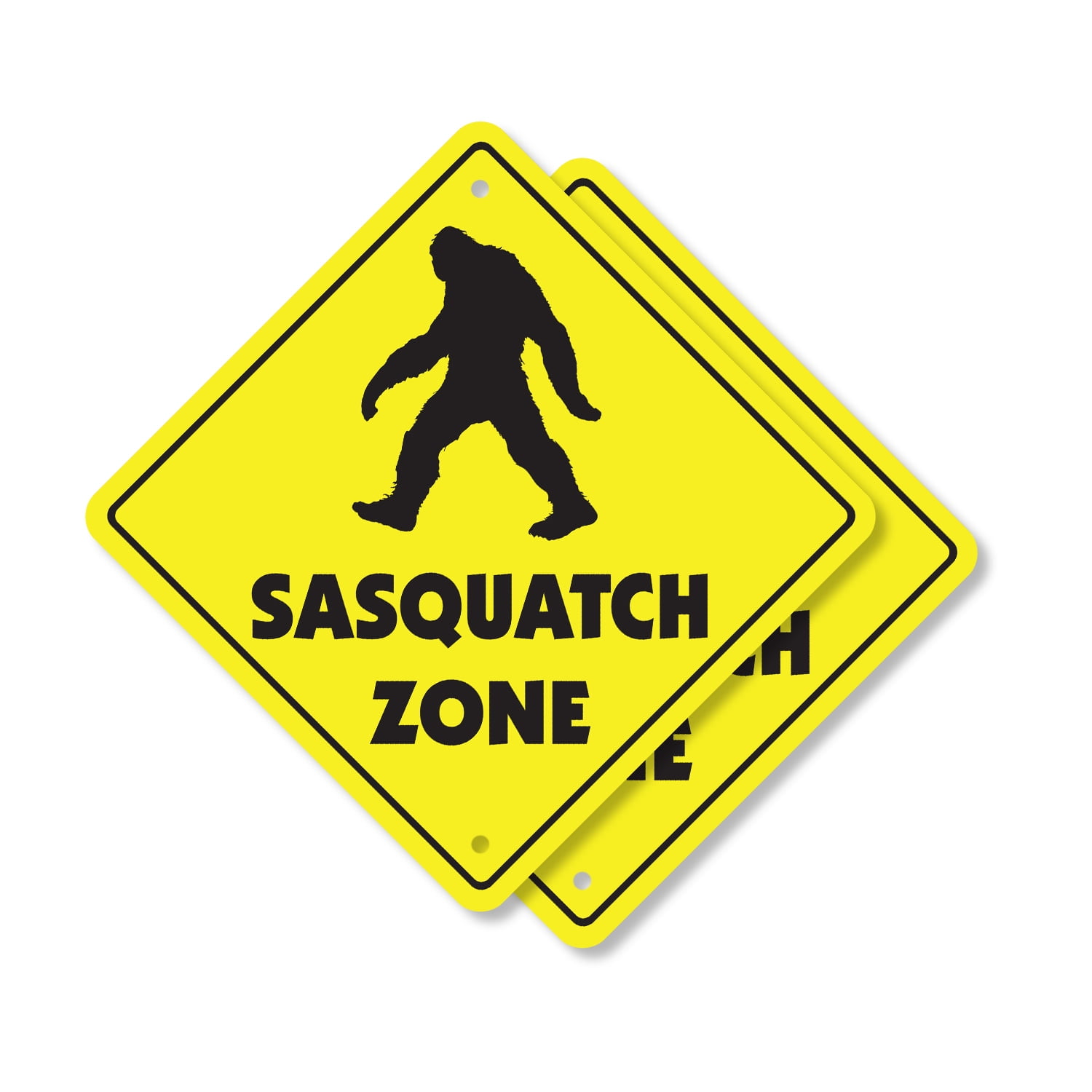 Sasquatch (2 Pack) Plastic Crossing Sign - 10 Inch X 10 Inch Xing Sign ...