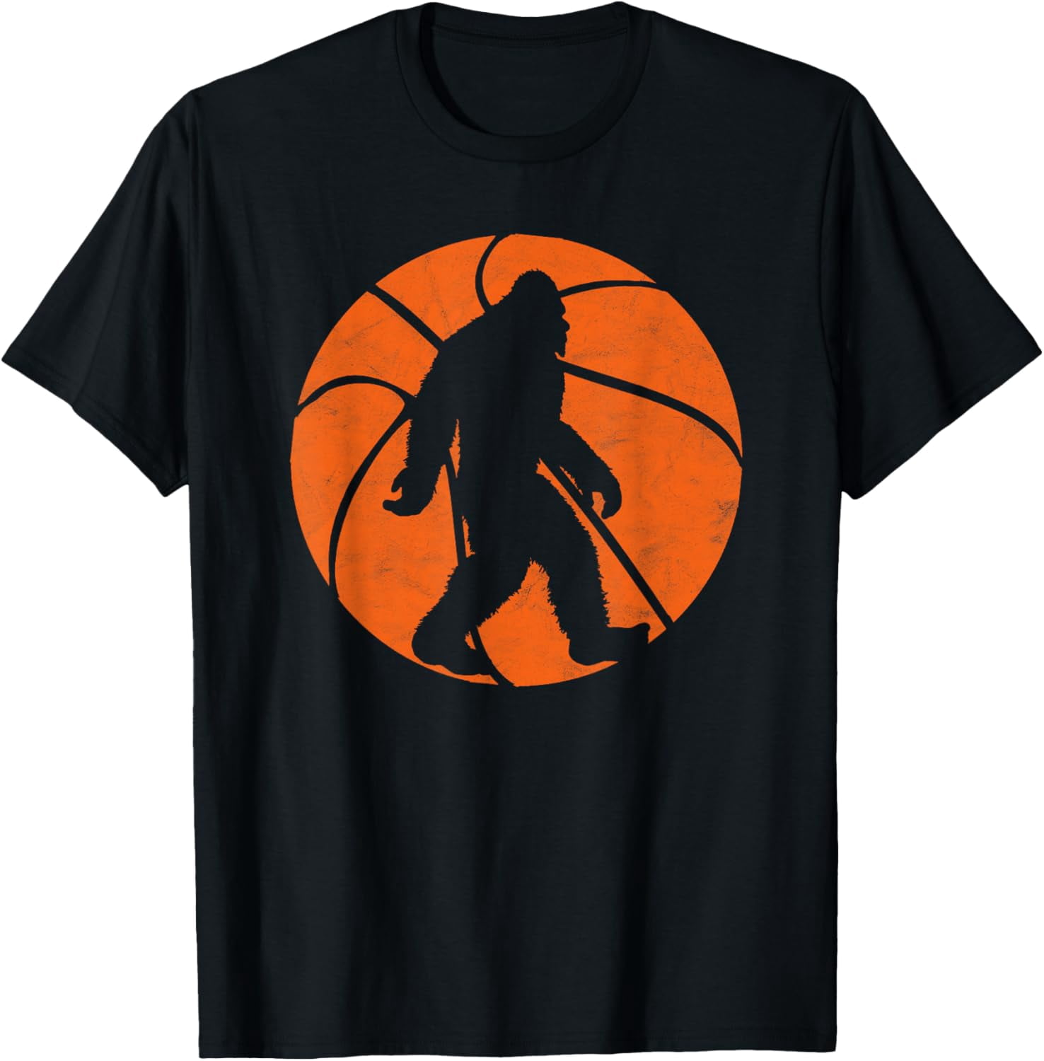 Sasquatch Basketball! Bigfoot Distressed 80s Minimalist T-Shirt ...