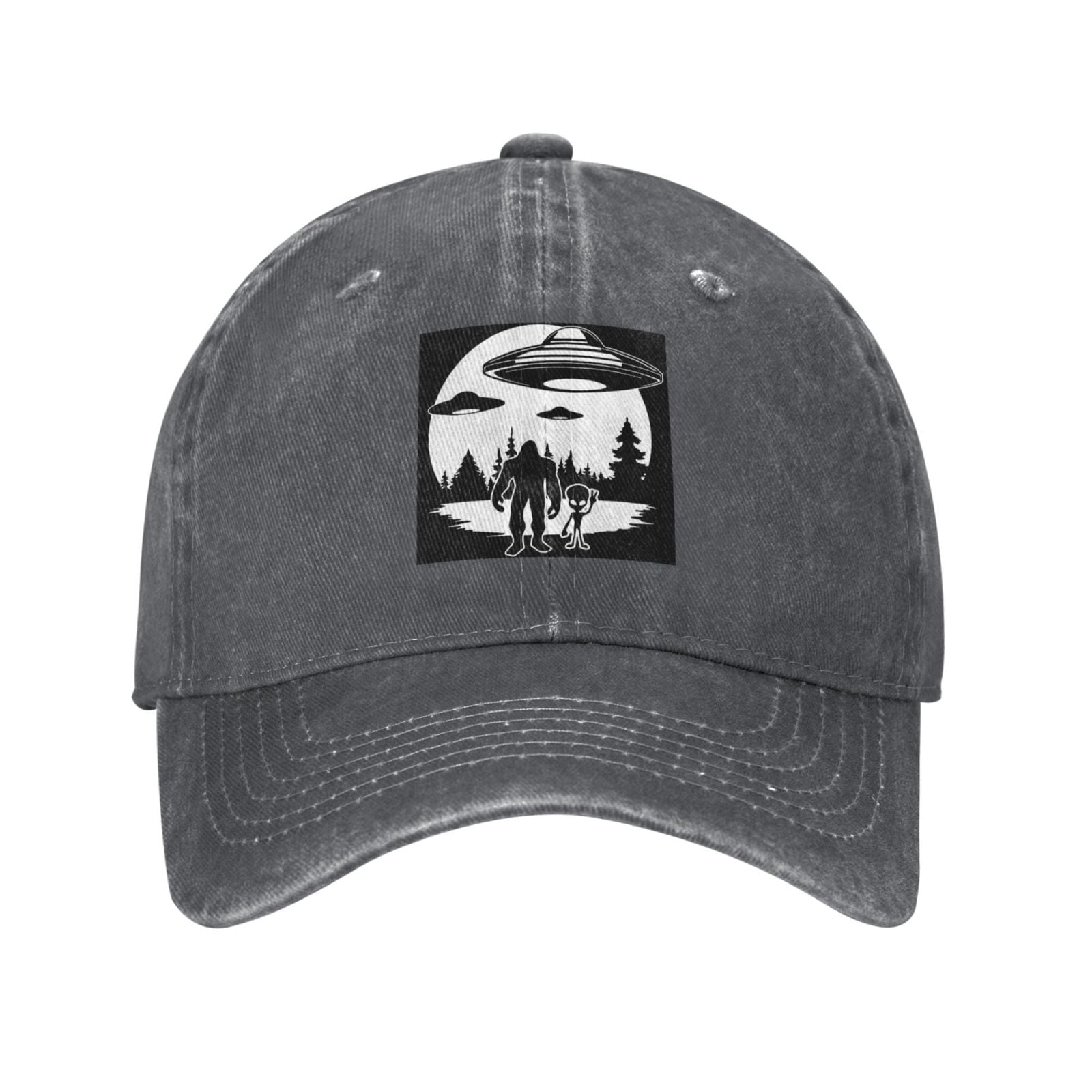 Sasquatch (Bigfoot And Alien) Unisex Denim Baseball Cap Adjustable ...