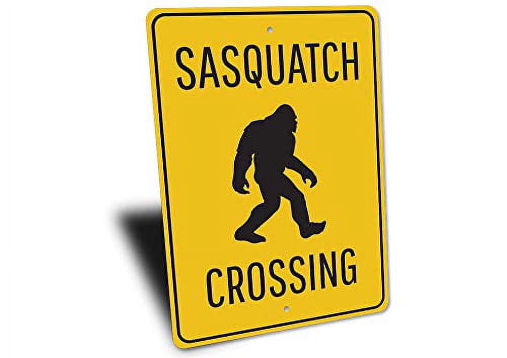 Sasquatch Crossing, Bigfoot Campsite Warning Sign, Camping Outdoor Sign ...