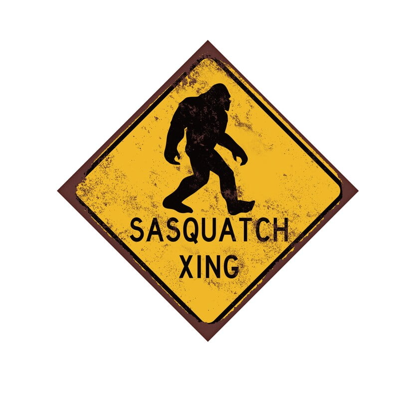 Sasquatch Crossing Sign - Cryptozoology Gift - Bigfoot Sign - Rusted or ...