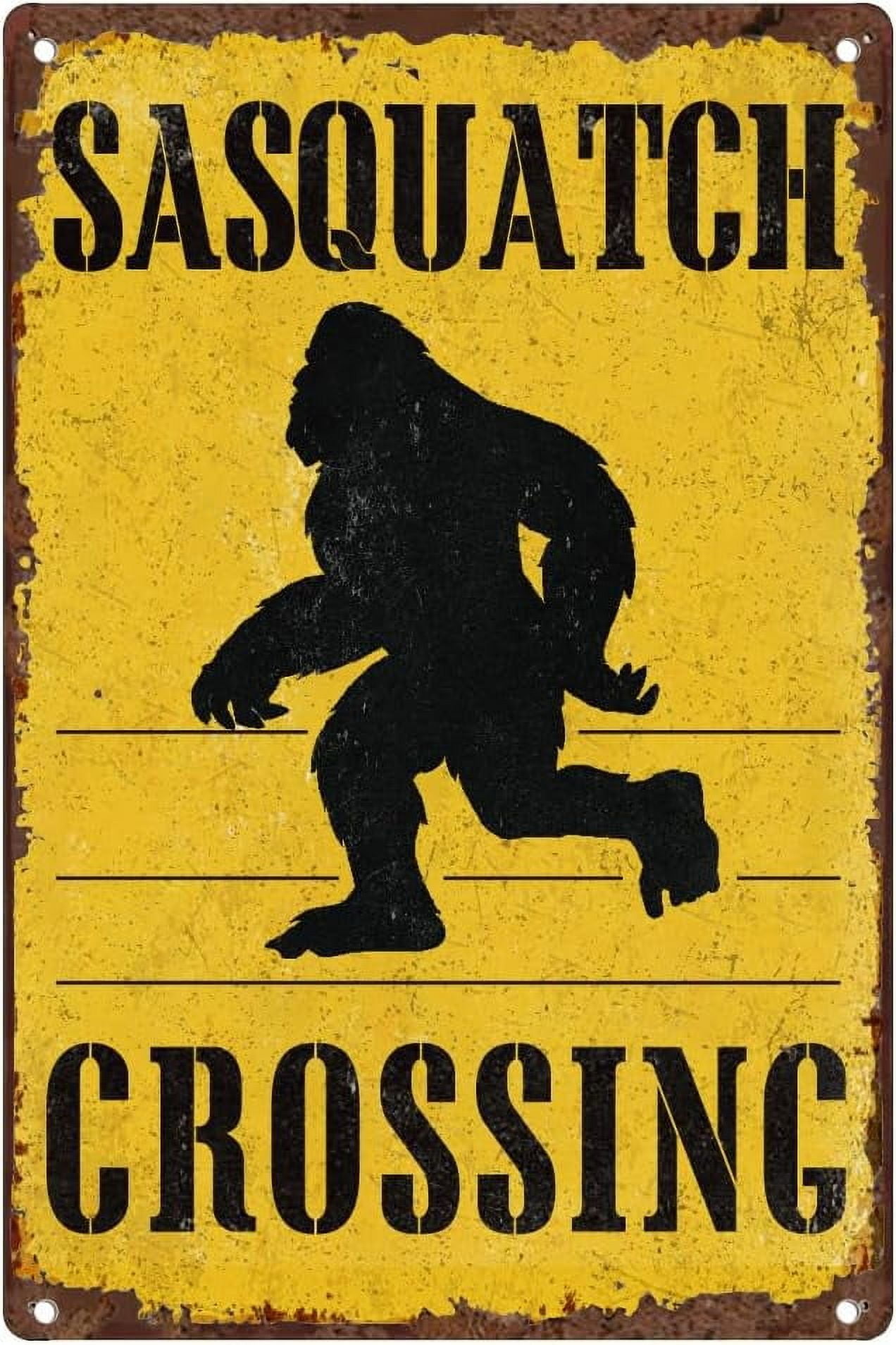 Sasquatch Crossing Warning Wall Decor Sign Outdoor Yard Metal Tin Sign ...