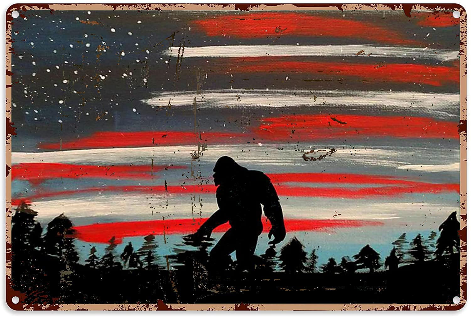 Sasquatch Decor Outdoor Bigfoot What Happens in The Bathroom Metal Sign ...