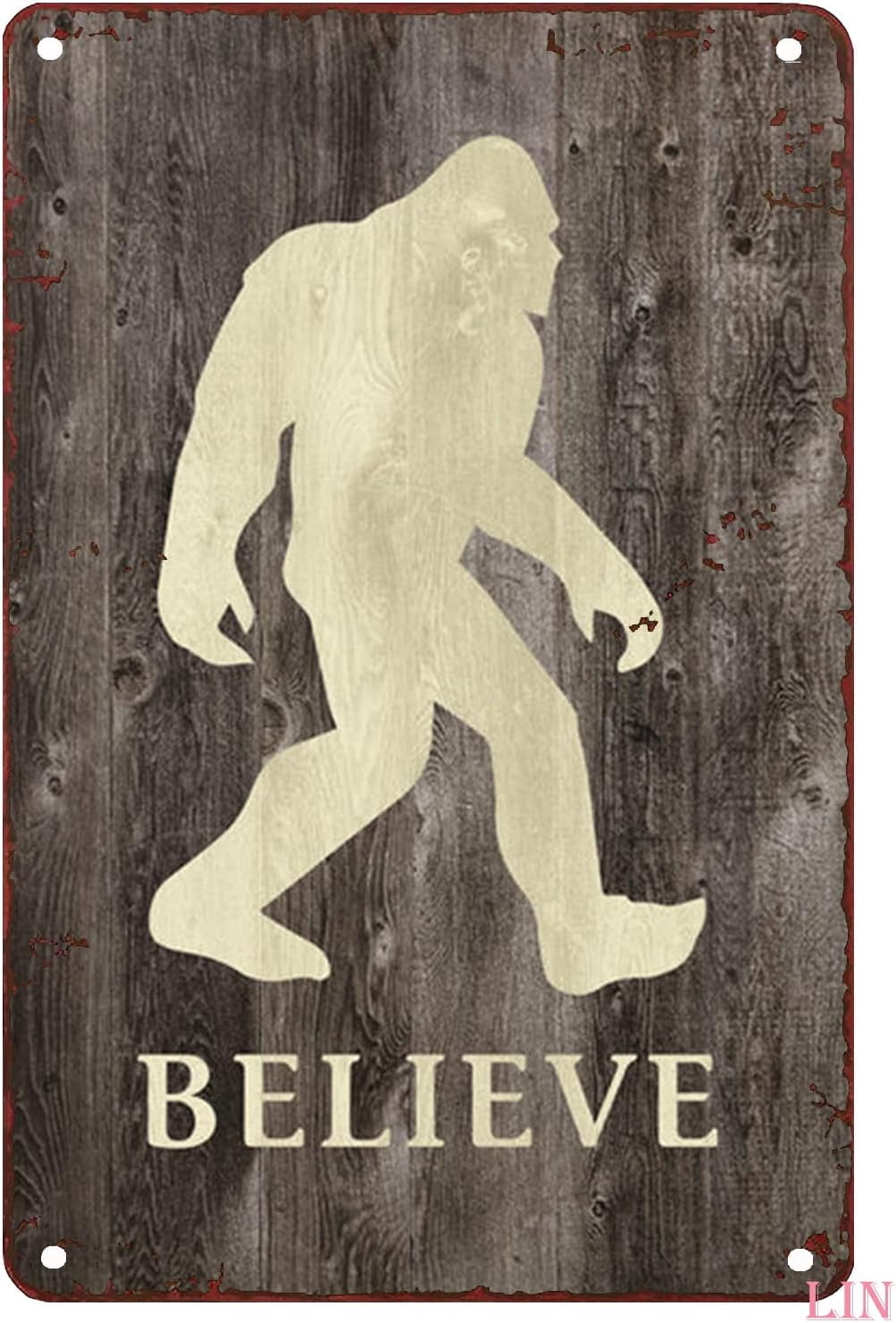 Sasquatch Metal Sign Believe In Bigfoot Tin Signs Vintage Funny Signs ...