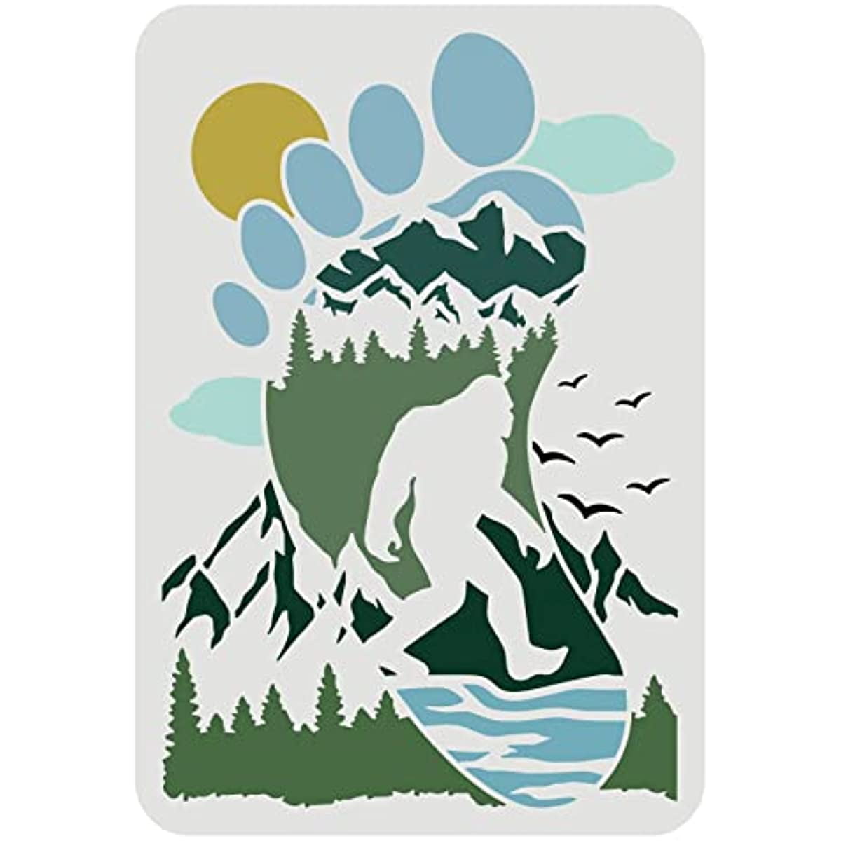 Sasquatch Painting Stencil 11.7x8.3inch Reusable Big Foot Stencil ...
