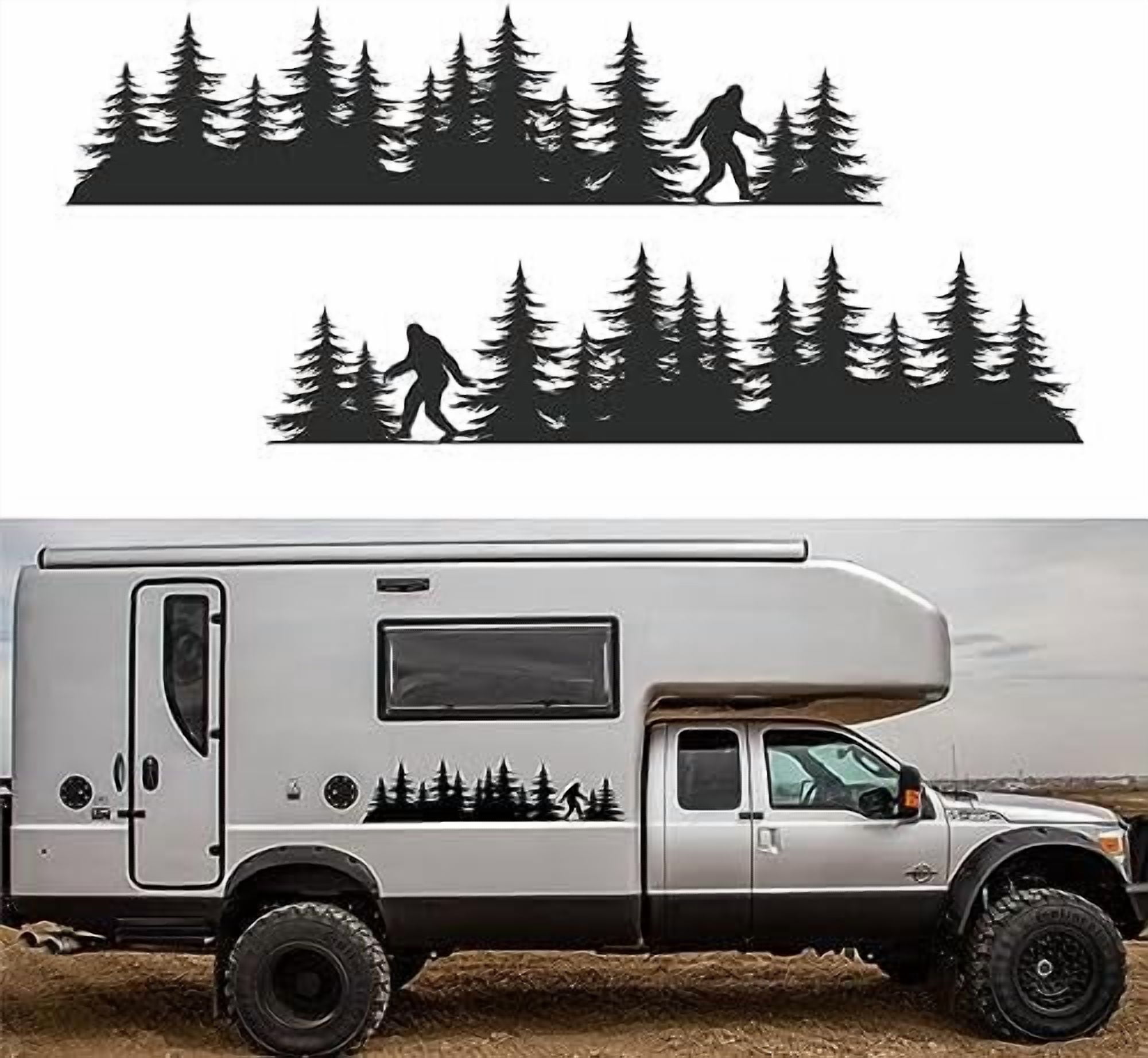 Sasquatch in Pine Trees Die Cut Vinyl Car Decals | Pine Tree Forest ...