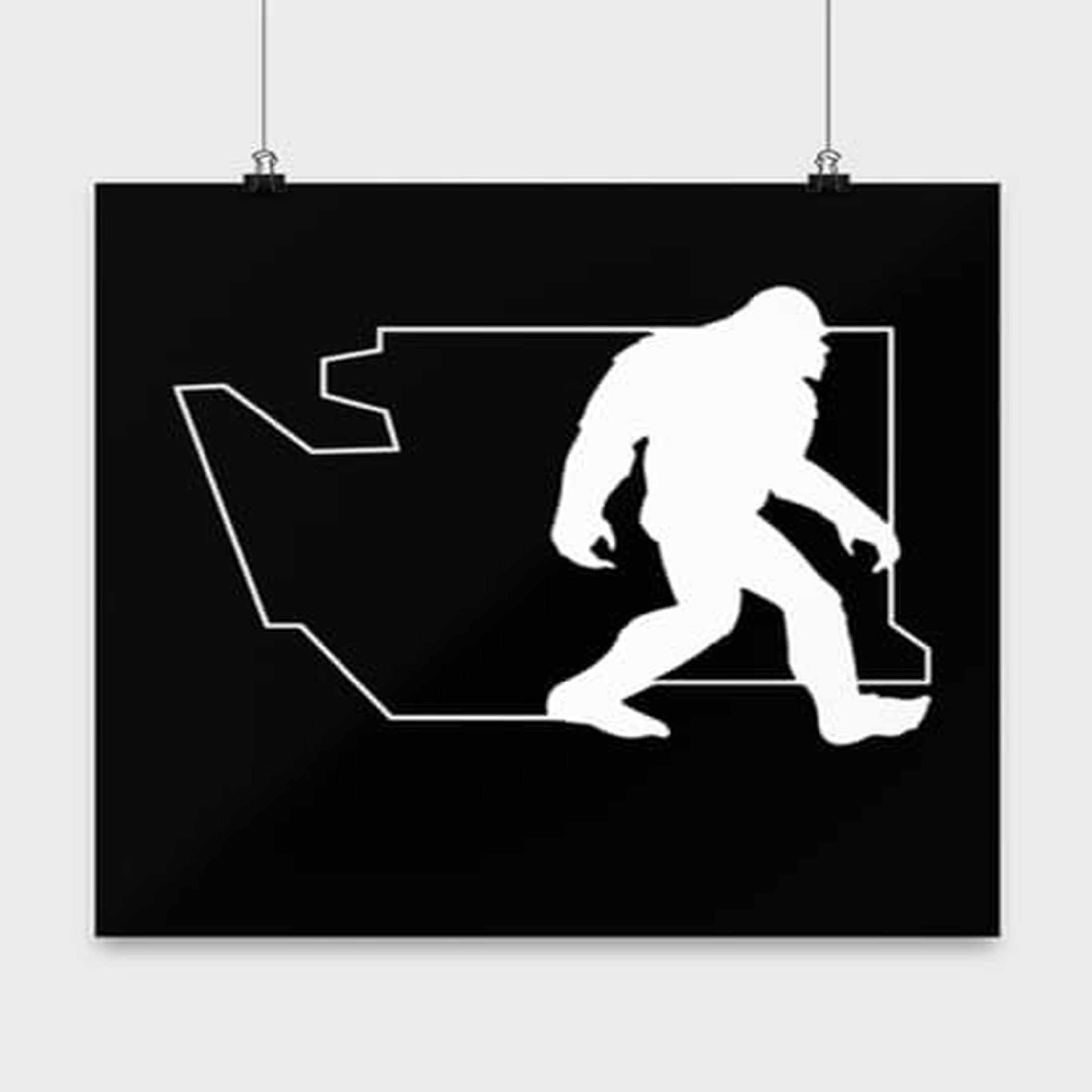 Sasquatch Bigfoot Poster - 13x13in Wall Art Gift for Conspiracy Buffs ...