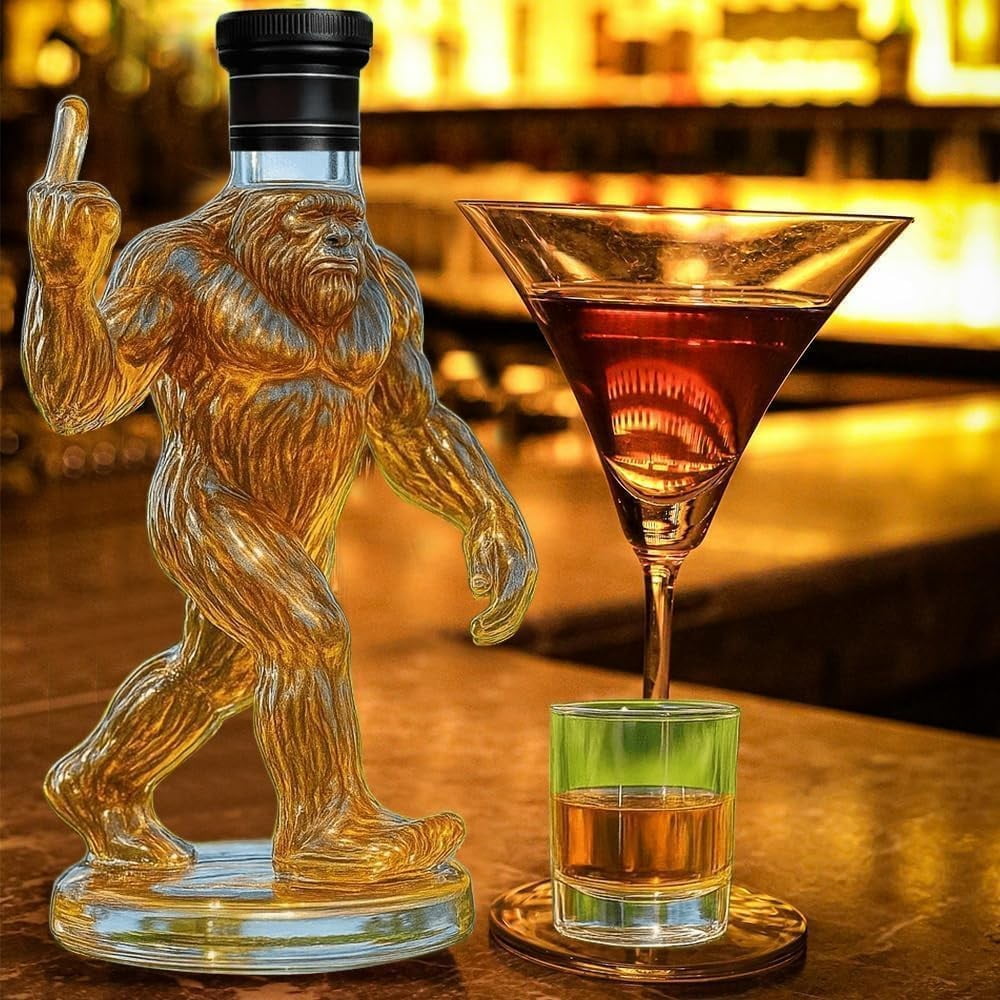 Sasquatch Whiskey Decanter | New Fun Whiskey Sasquatch Bottle, 13 oz Glass Statue Bottle,Office ...