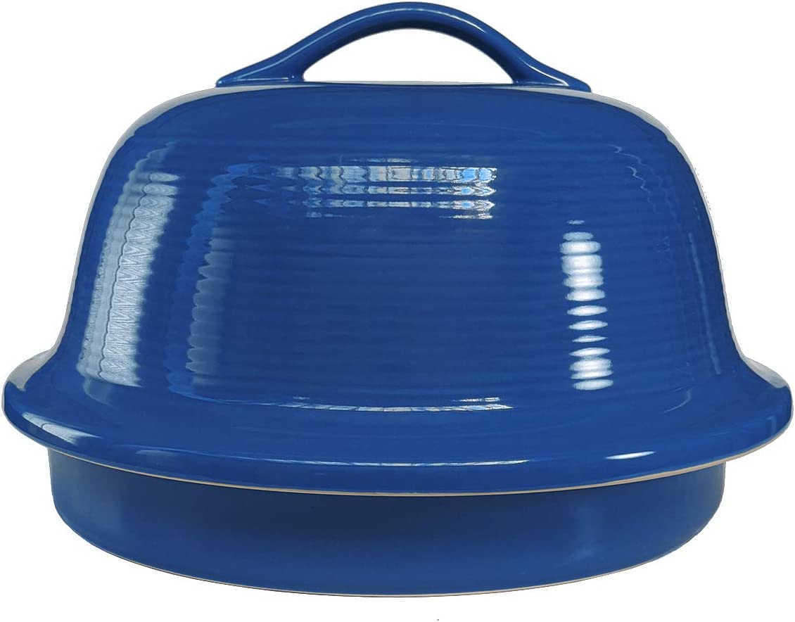 Sassafras Superstone® Stoneware La Cloche® Bread Baker with Blue Glazed ...