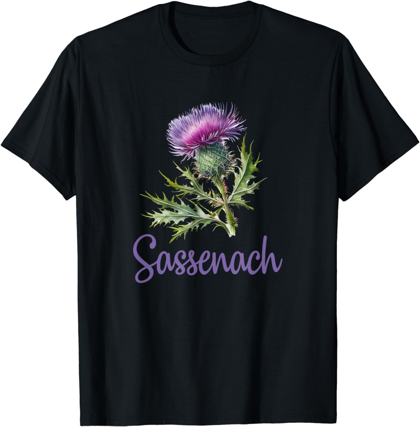 Sassenach Scottish Watercolor Thistle T-Shirt - Walmart.com