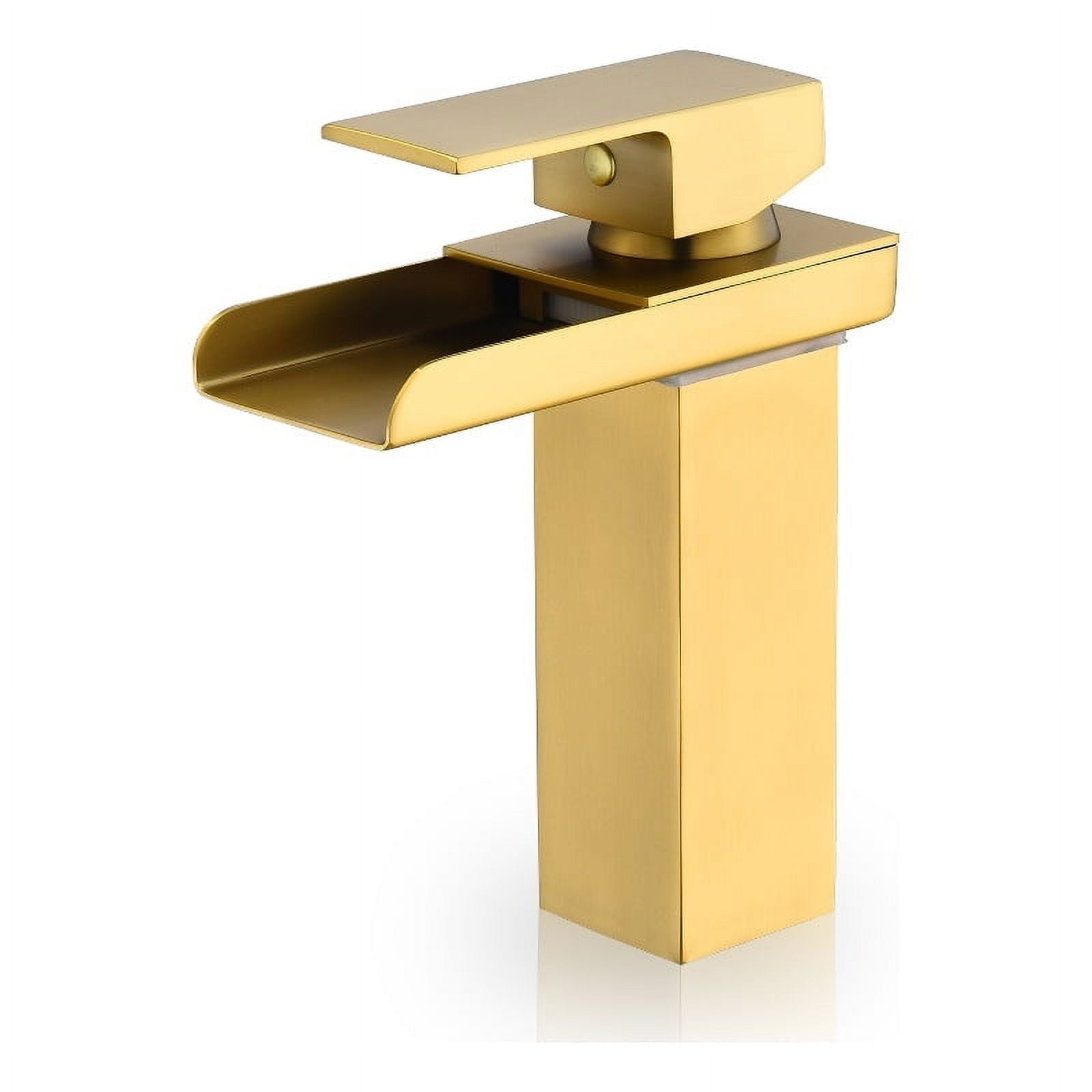 Sassor Single Hole Single-Handle Waterfall Bathroom Faucet in Brushed ...