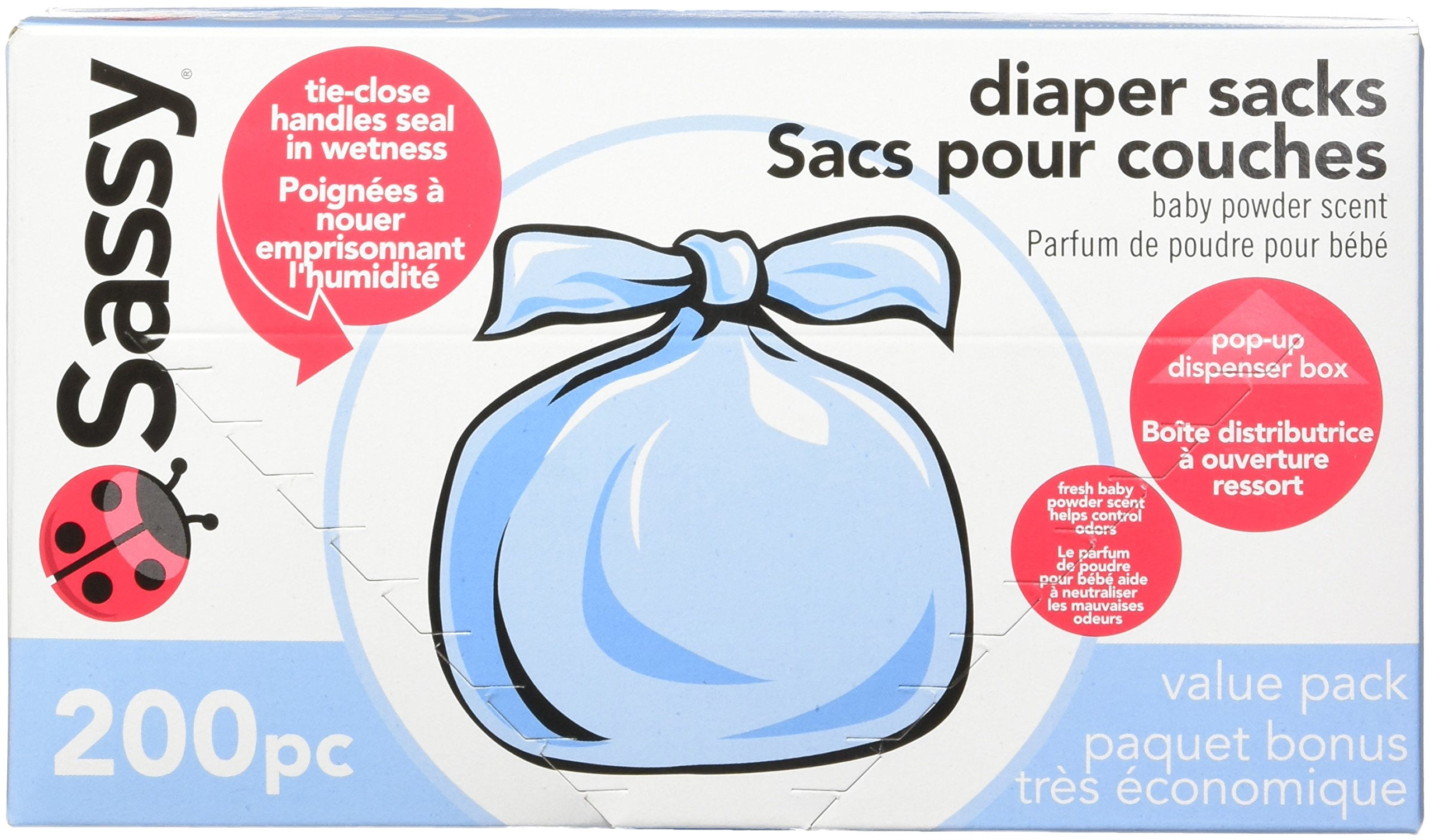 Sassy Baby Disposable Diaper MMF7 Sacks, 200 Count, Packaging may vary ...