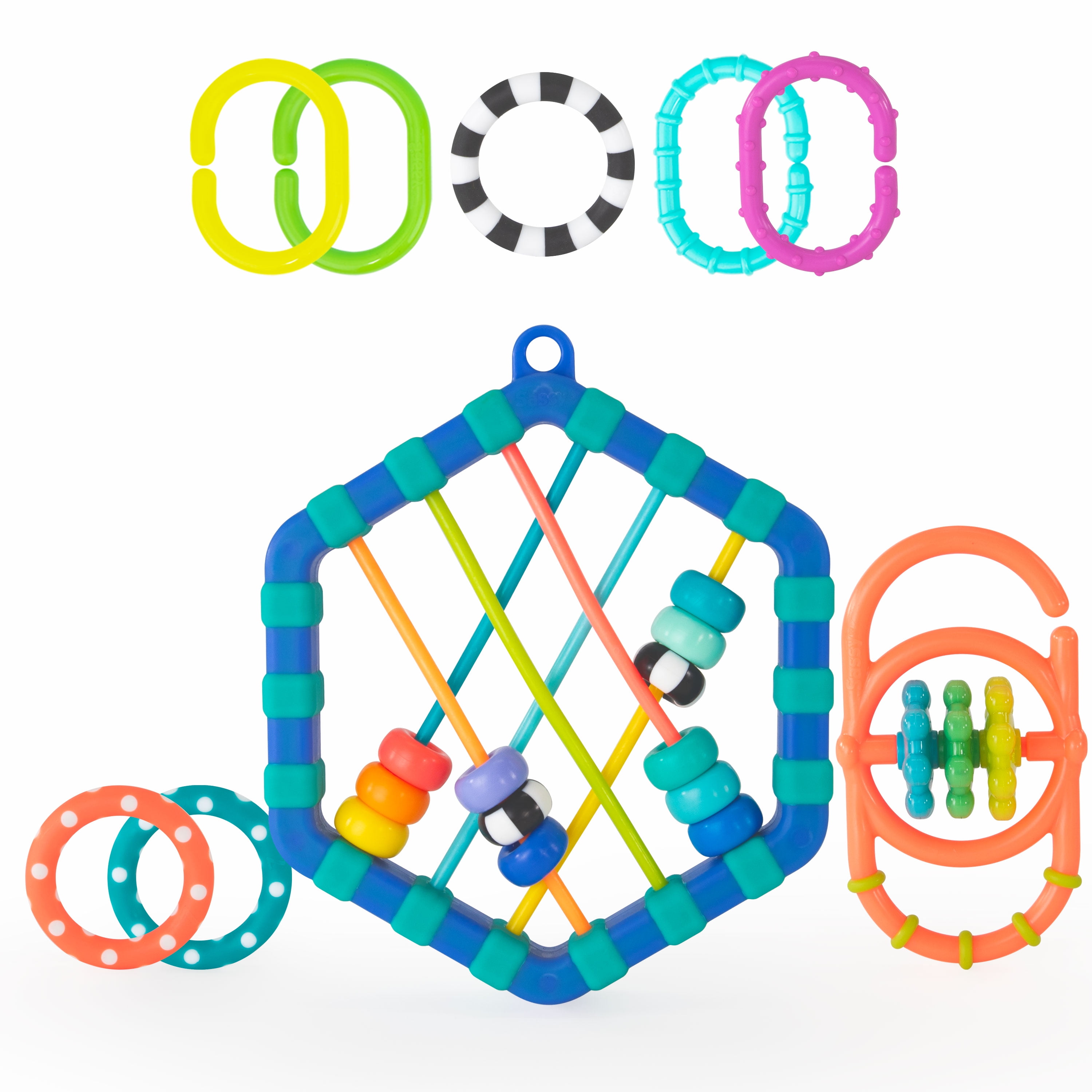 Sassy Busy Bands Take Along Teethe & Toys Infant Teethers ages 6 Months ...
