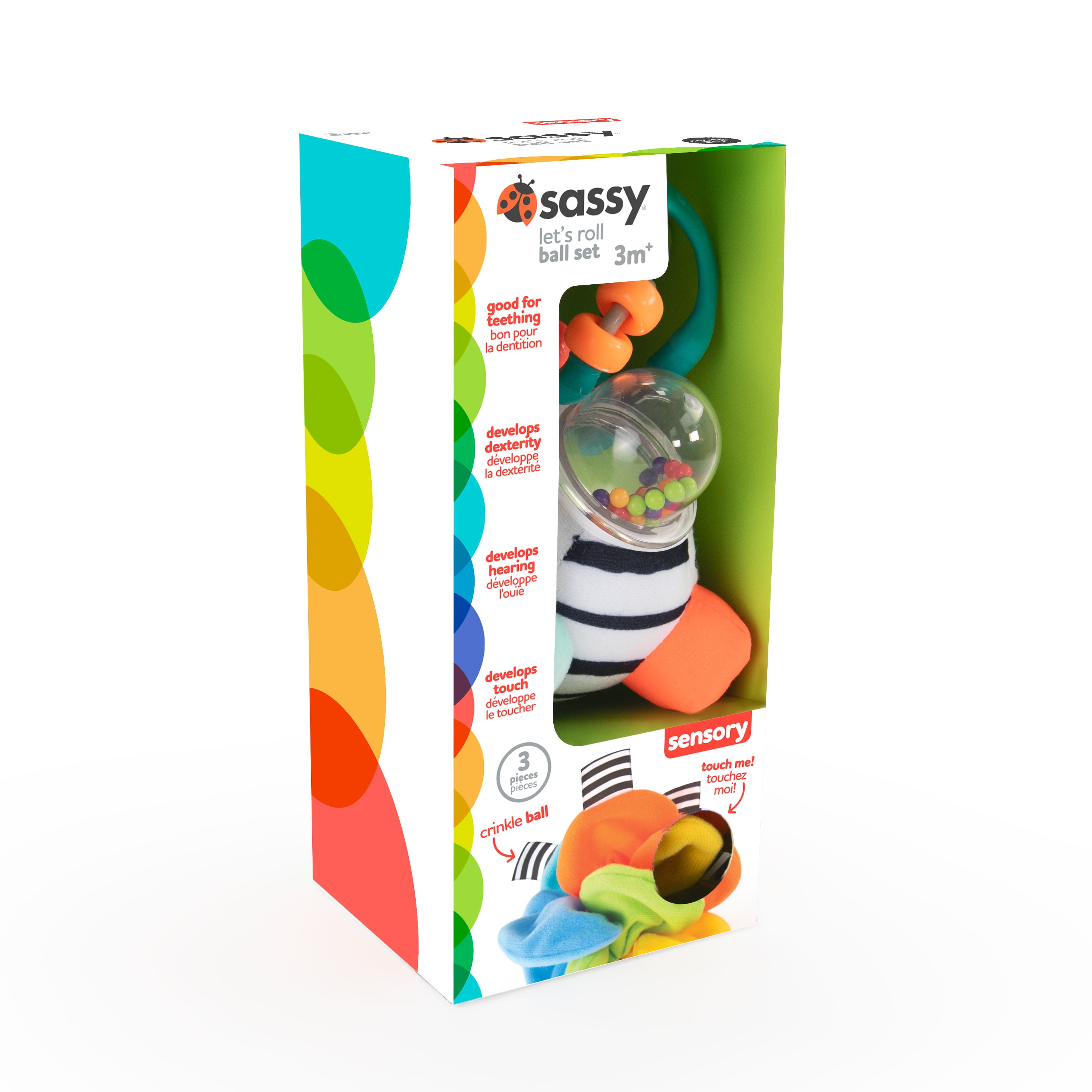 Sassy Children's Let's Roll Ball Set, Multicolored, 3 Pieces - Walmart.com