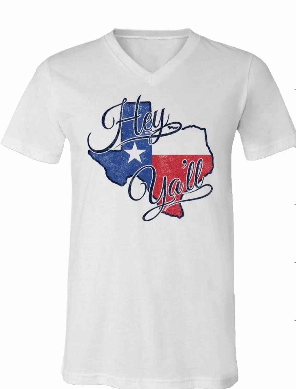 Sassy Frass Hey Yall Texas State V-Neck Canvas T-Shirt - Walmart.com
