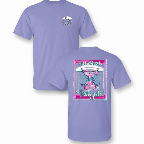 Sassy Frass Preppy Bow But First Tailgate T-Shirt - Walmart.com
