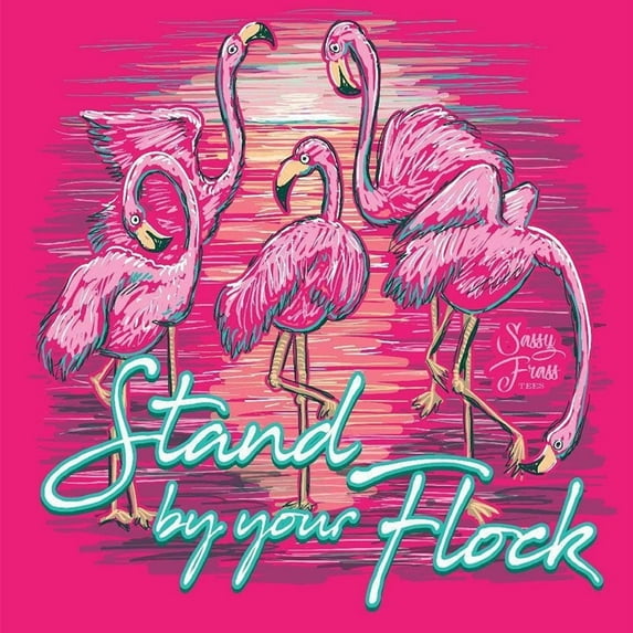 Sassy Frass Stand By Your Flock Flamingo T-Shirt - Walmart.com