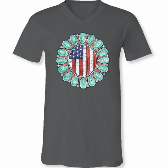 Sassy Frass Turquoise USA Flag Soft Canvas T-Shirt - Walmart.com
