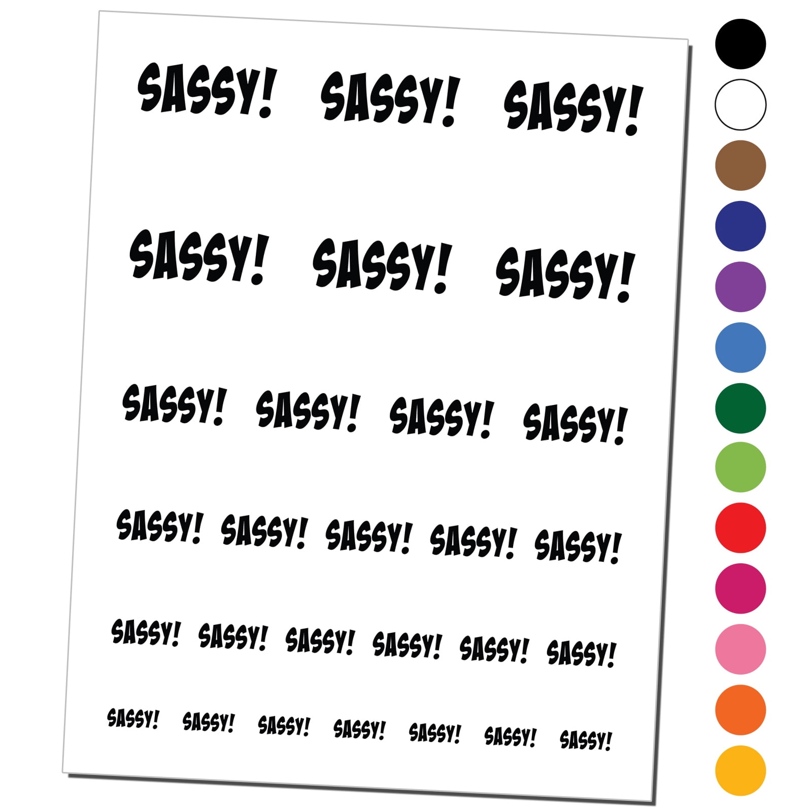 Sassy Funny Text Water Resistant Temporary Tattoo Set Fake Body Art ...