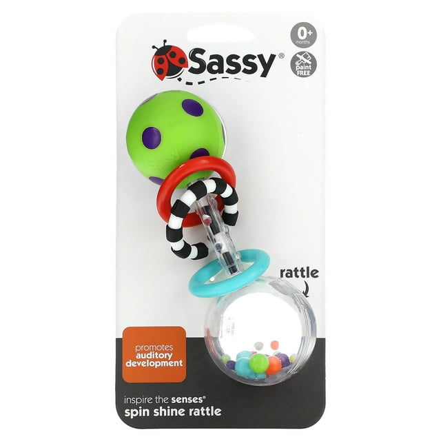 Sassy, Inspire The Senses, Spin Shine Rattle, 0-24 Months, 1 Count ...