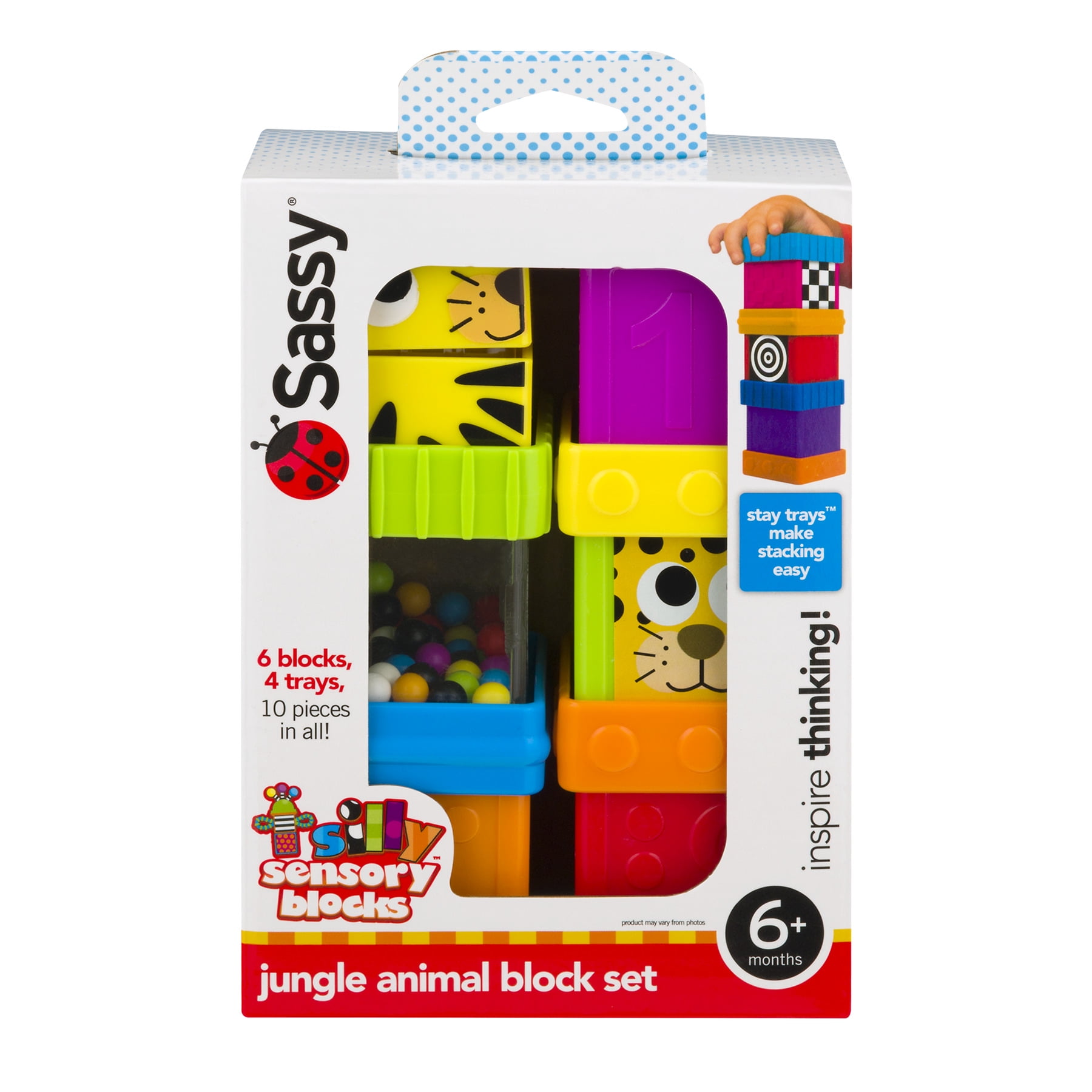Sassy Jungle Animal Stacking Blocks Set 6+M - 10 CT10.0 CT, Baby ...