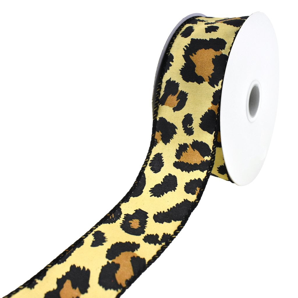 Homeford Sassy Leopard Print Wired Ribbon, 1-1/2-Inch, 10-Yard, DIY ...