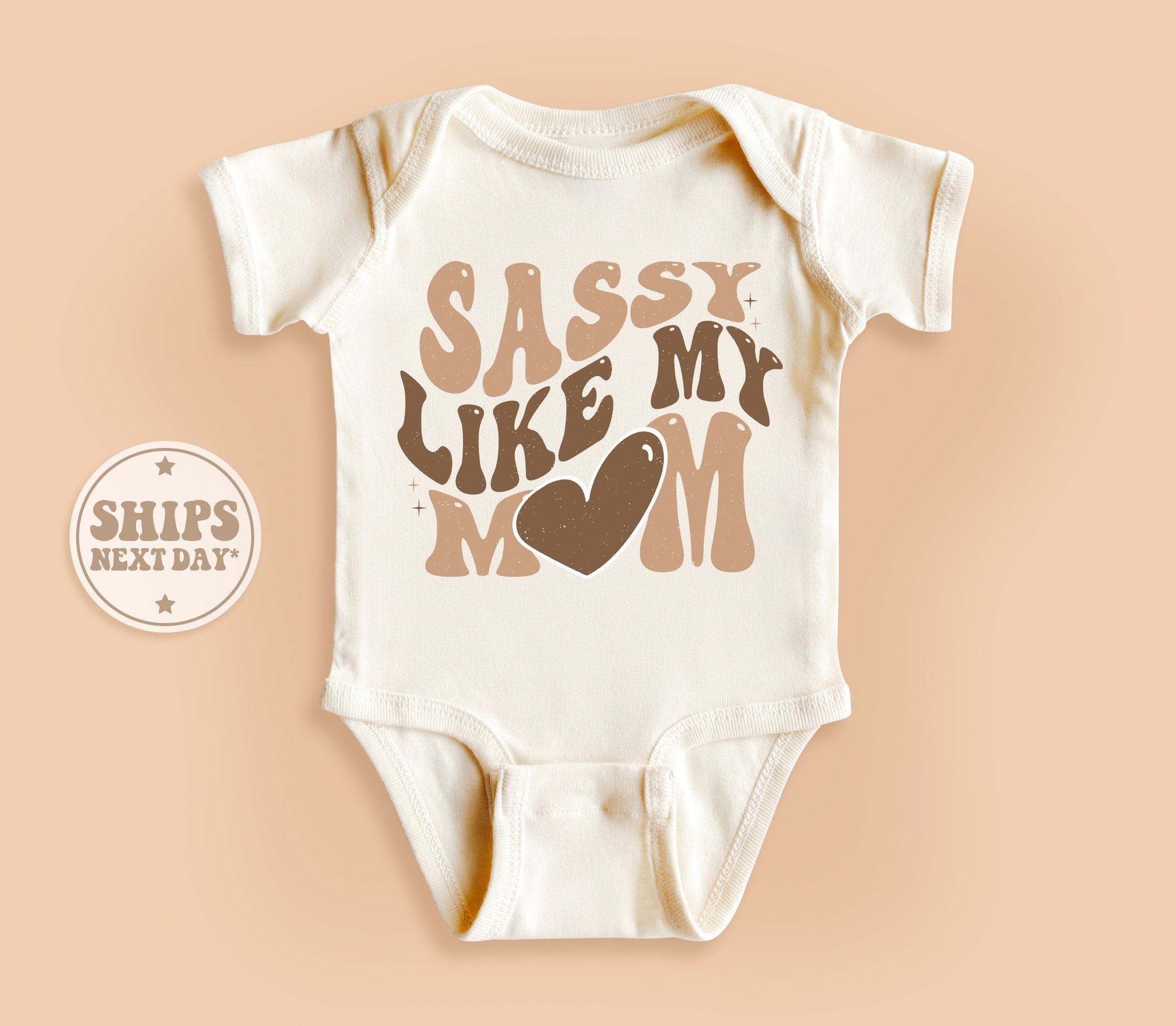 Sassy Like My Mom Onesie, Sassy Baby Girl Bodysuit, Vintage Mother'S ...
