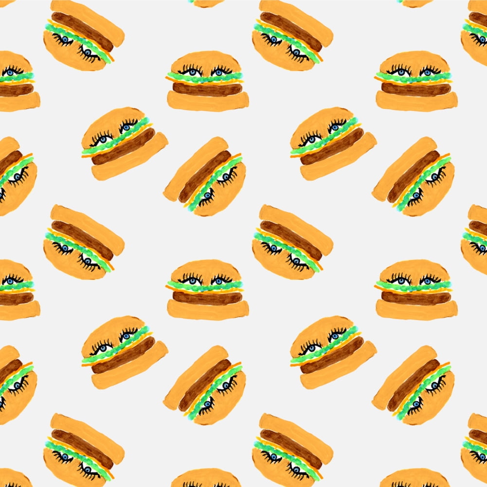 Sassy Pretty Burgers Pattern Premium Roll Gift Wrap Wrapping Paper ...