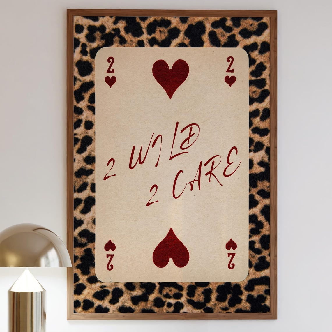 Sassy Quotes Print Retro Wall Art Playing Card Poster, Leopard Pattern ...