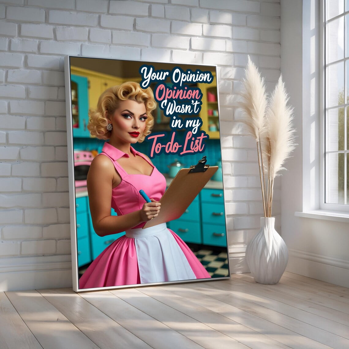Sassy Retro Housewife Poster | Funny Vintage Kitchen Wall Art For Women ...