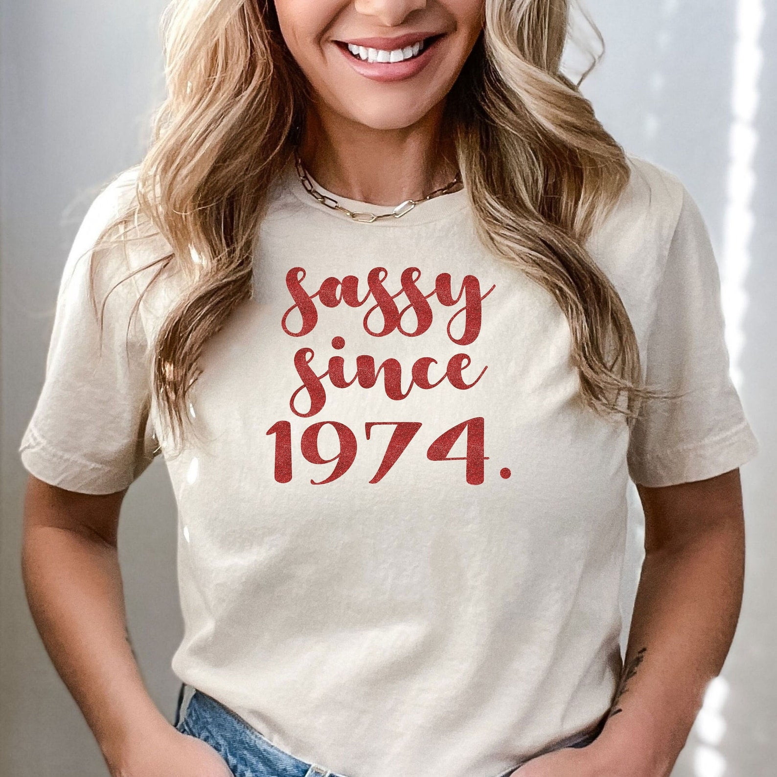 Sassy Since 1974 T-Shirt, Funny 50th Birthday Gift for Women, Vintage 1974 Birthday Tee, 50 ...