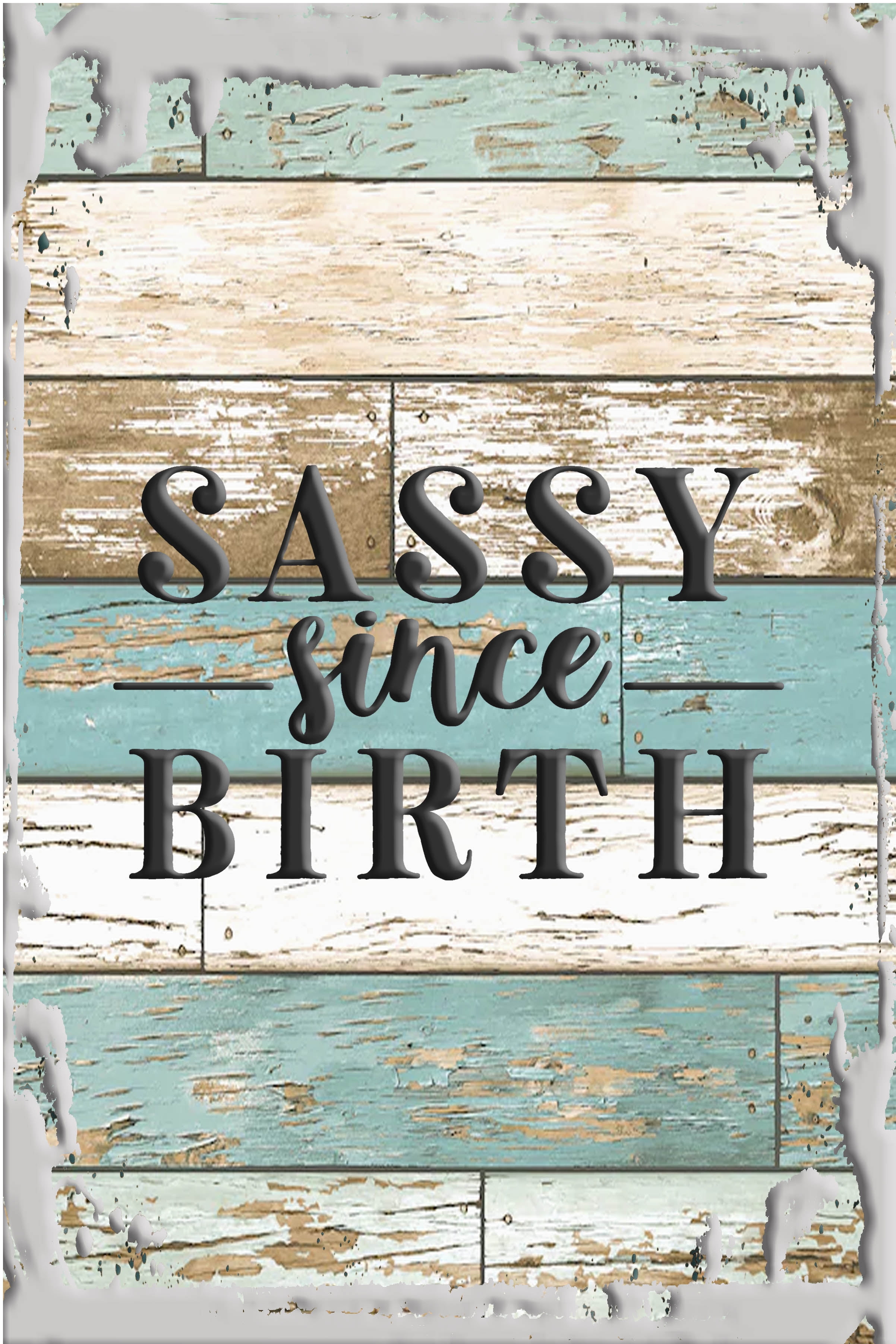 Sassy Since Birth Funny Diva Silly Girl Attitude White Wall Art Decor ...