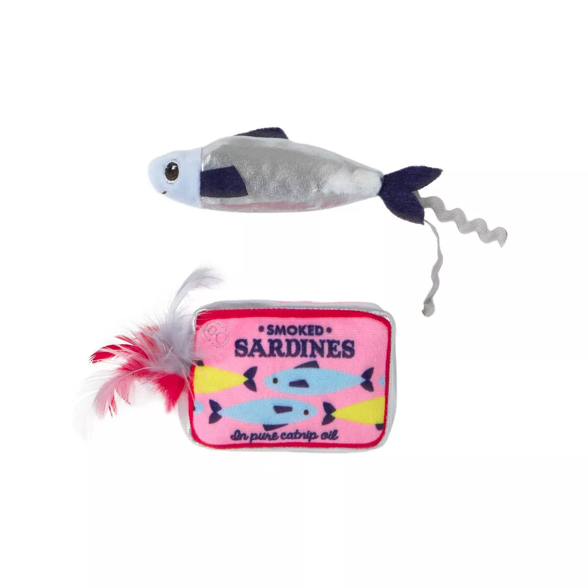 Sassy Smoked Sardines Cat Plush Toy - Silver - Walmart.com