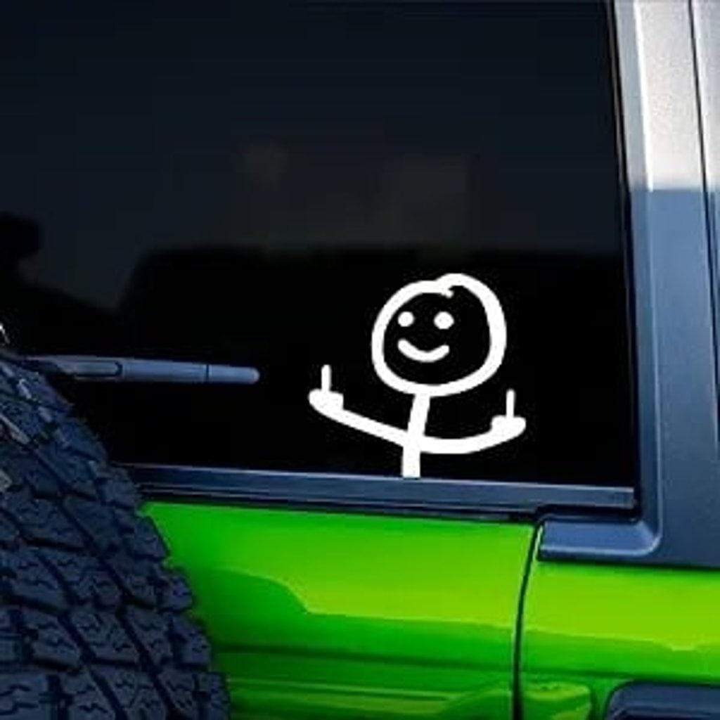 Sassy Stick Figure Decal 4 Inch White Vinyl Die Cut Car Window Sticker ...