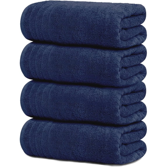 Sasttie Pack of 4 Extra Large Bath Towels 30 x 60 Inches, 100% Cotton ...
