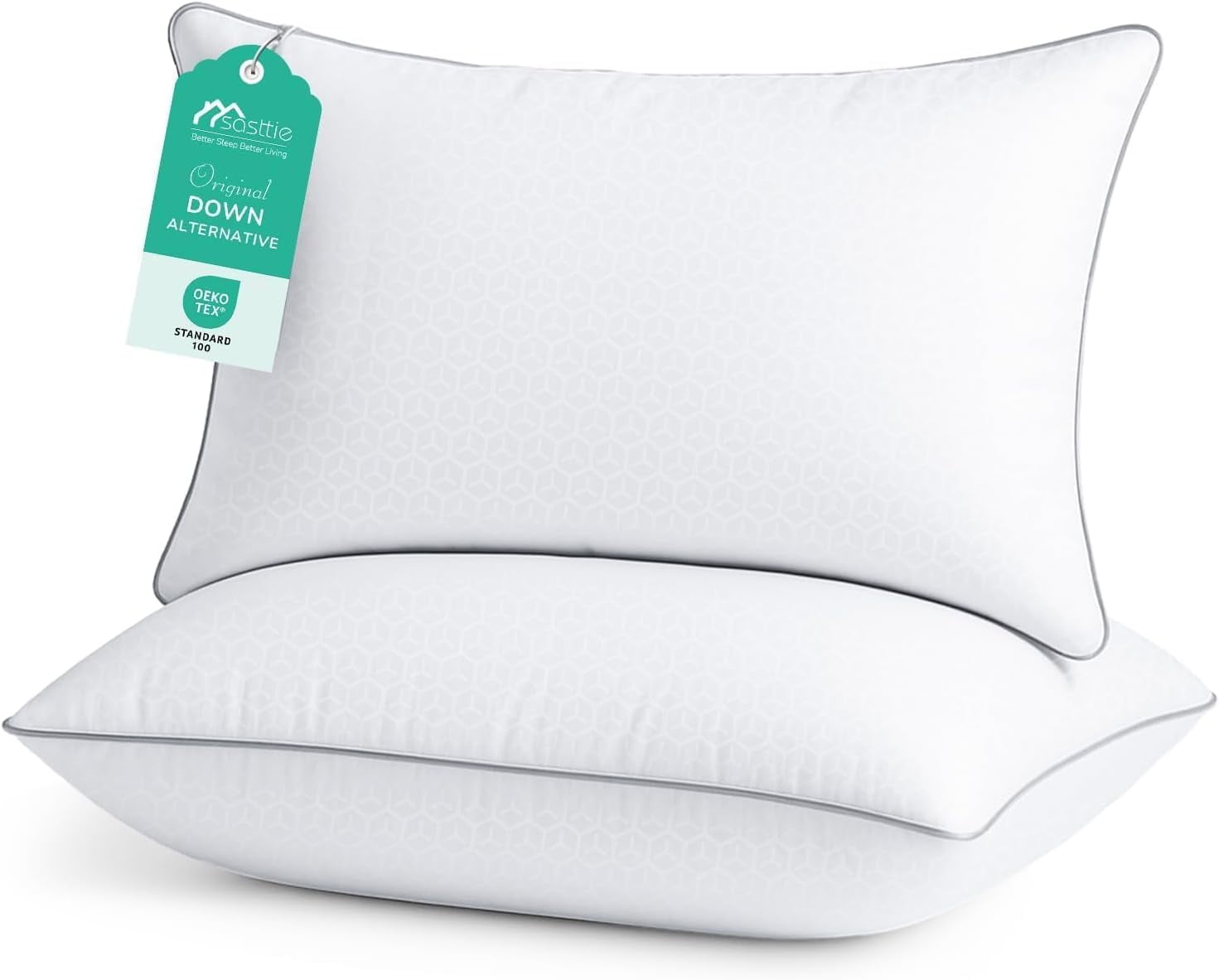 Sasttie Pillows Queen Size Set of 2, Bed Pillows for Side, Back, and ...