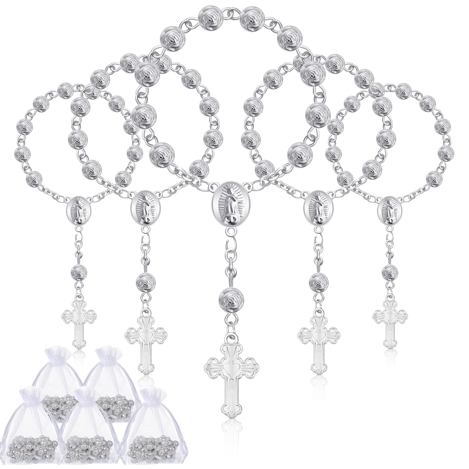 Sasylvia 30 Pcs Baptism SSF20 Favors Mini Rosary Plate Baptism Rosary ...
