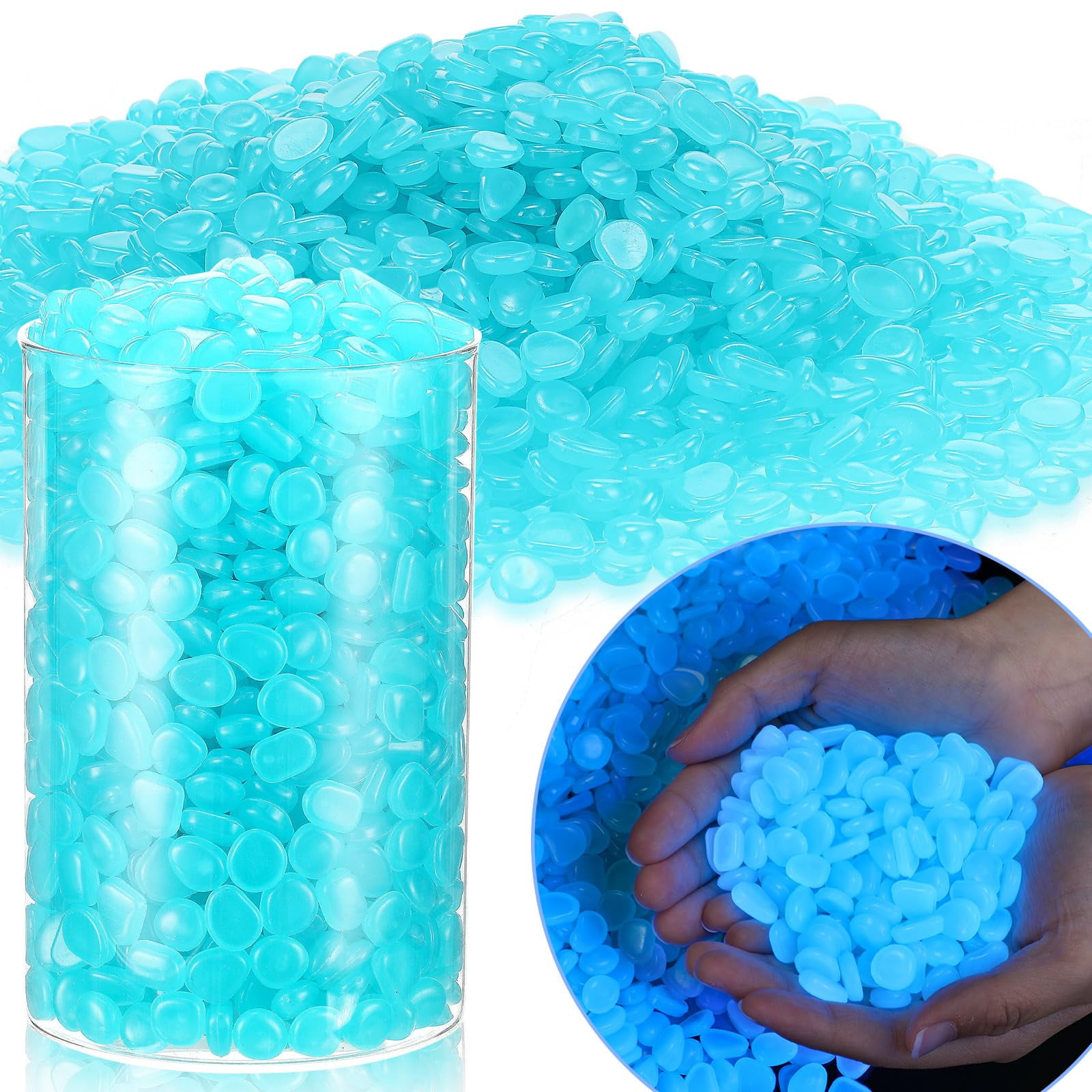 Sasylvia 6000 Pcs Glow in The Dark Rocks Glow in The Dark Pebbles ...