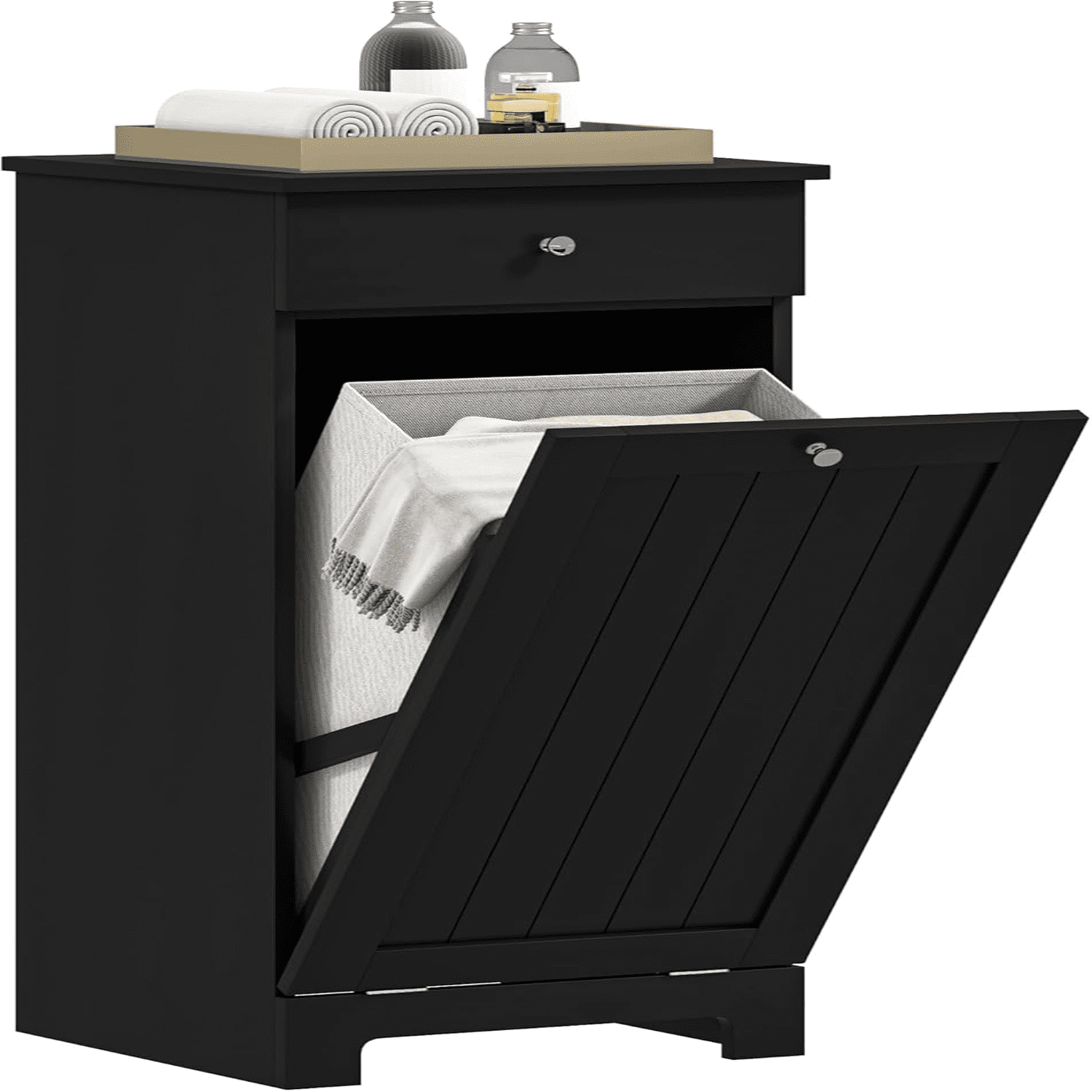 SASYXDC Laundry Hamper Cabinet with Removable Tilt Out Laundry Hamper ...