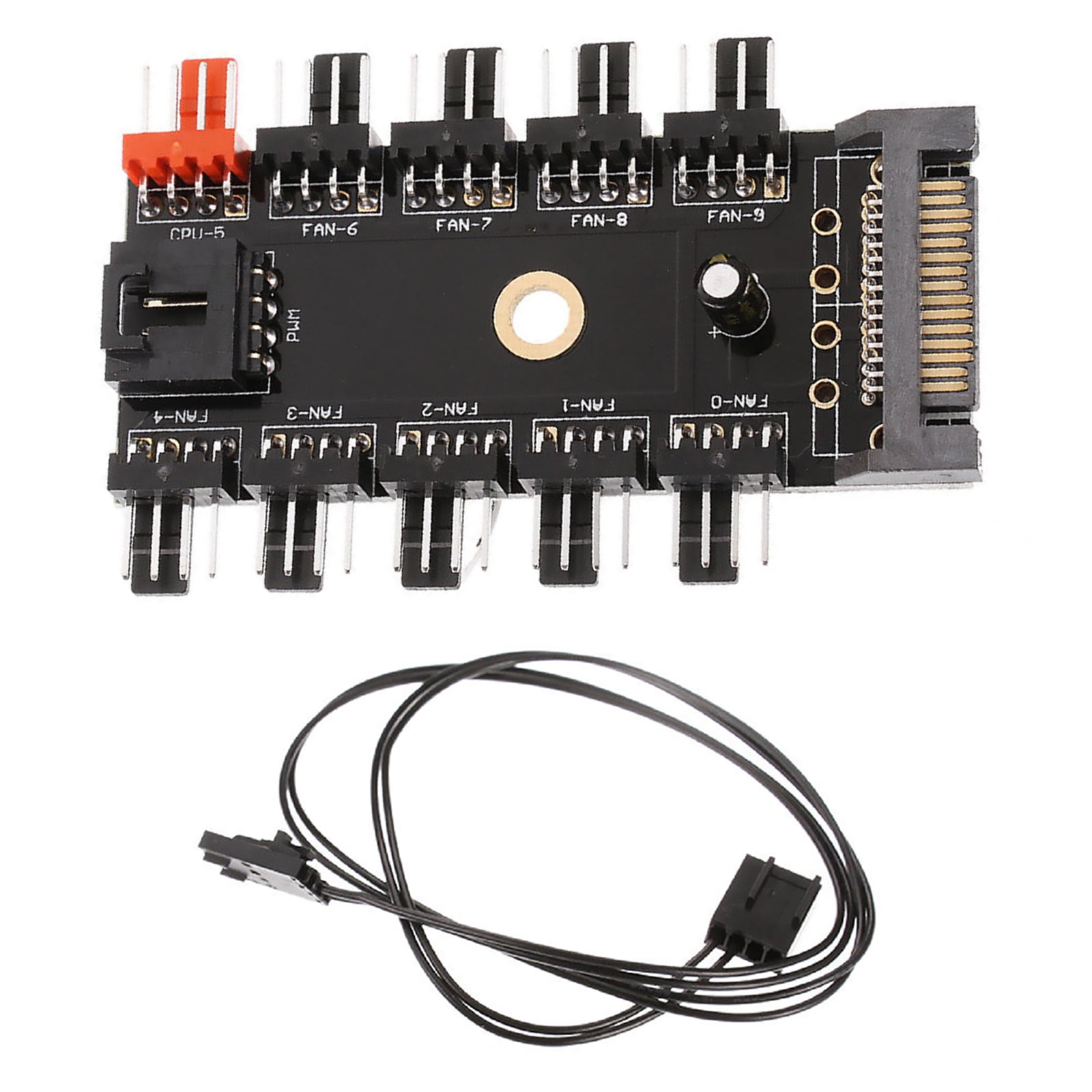 Sata Powered PWM Fan Hub 10x 4-Pin Interface for Extended Motherboard ...