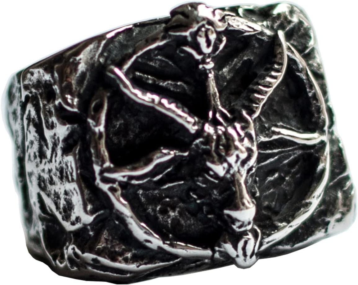 Satan Baphomet Ring Stainless Steel Jewelry Cool Punk Rock Satanic ...