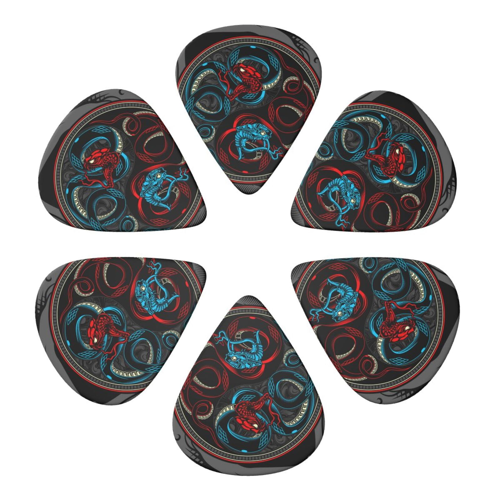Satan Snake Ying Yang Guitar Pick 6 Pack for Bass Acoustic Electric ...