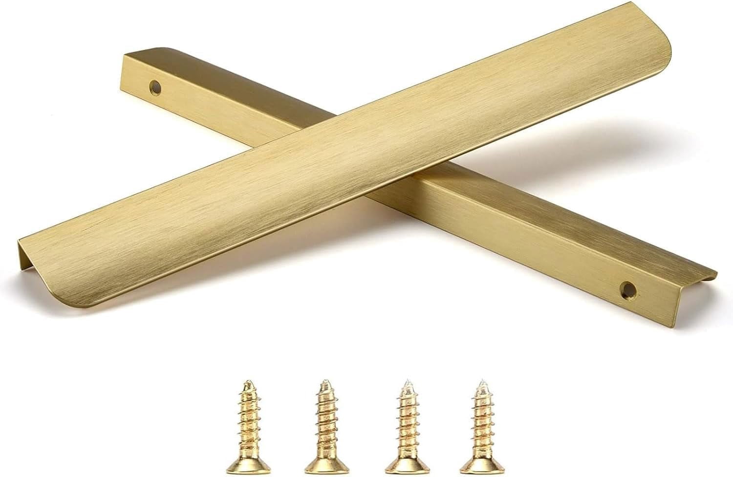 Satanga Brushed Brass Edge Finger Tab Pull for Cabinets Kitchen ...