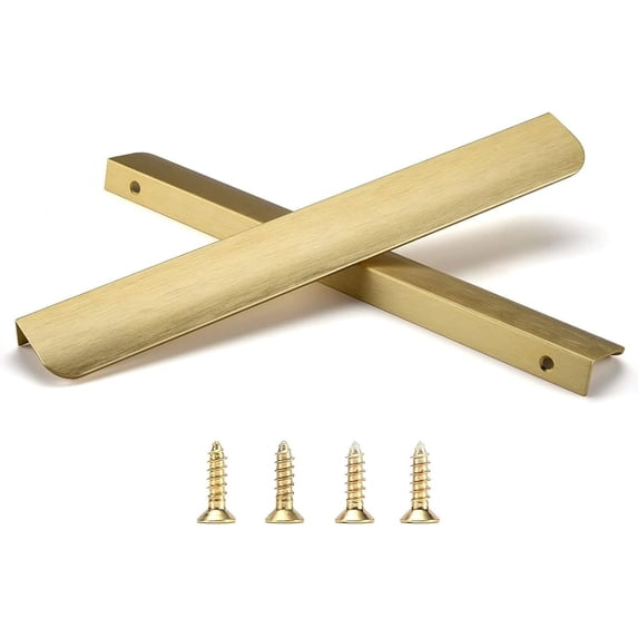Satanga Brushed Brass Edge Finger Tab Pull for Cabinets Kitchen ...