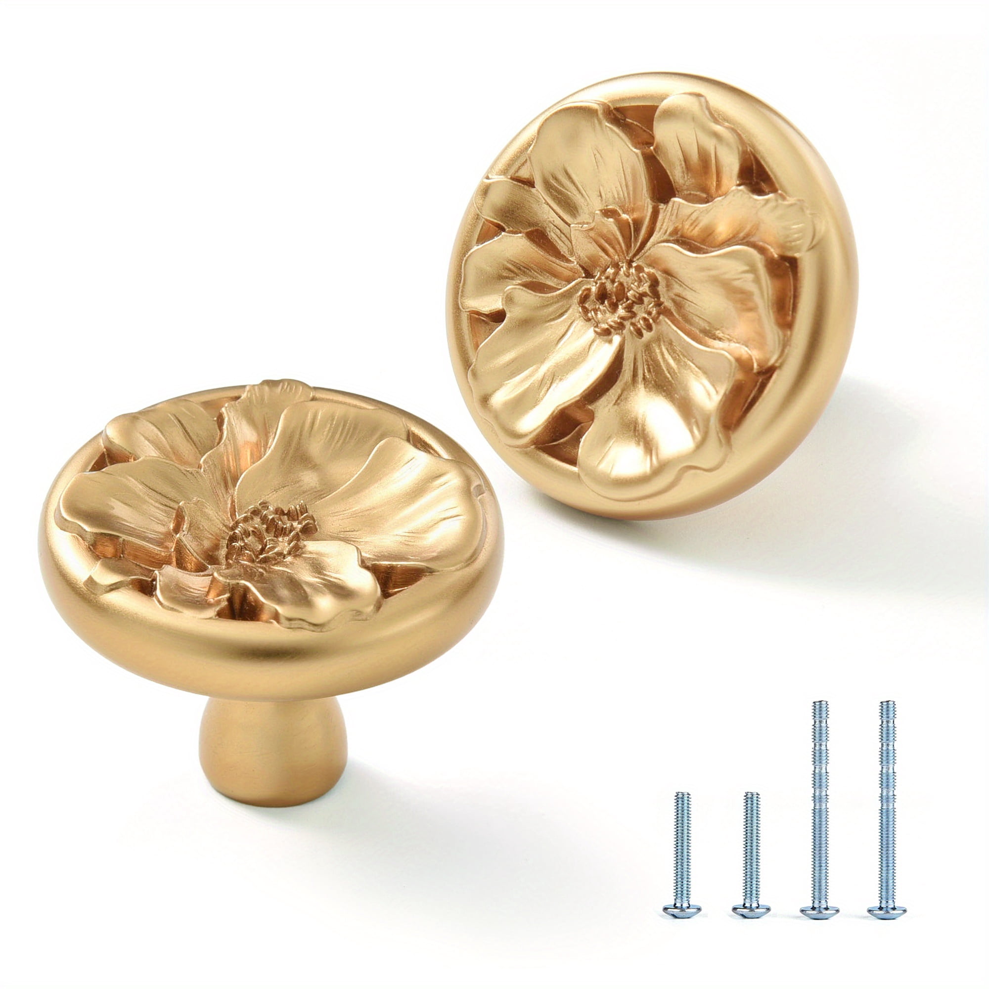 Satanga Flower Cabinet Pulls Handle Knob Drawer for Kitchen Dresser ...