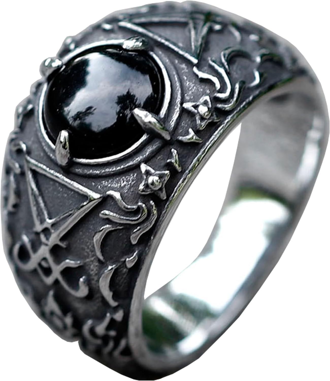 Satanic Ring Sigil of Lucifer Jewelry Rings Satan Devil Demonic Ring ...