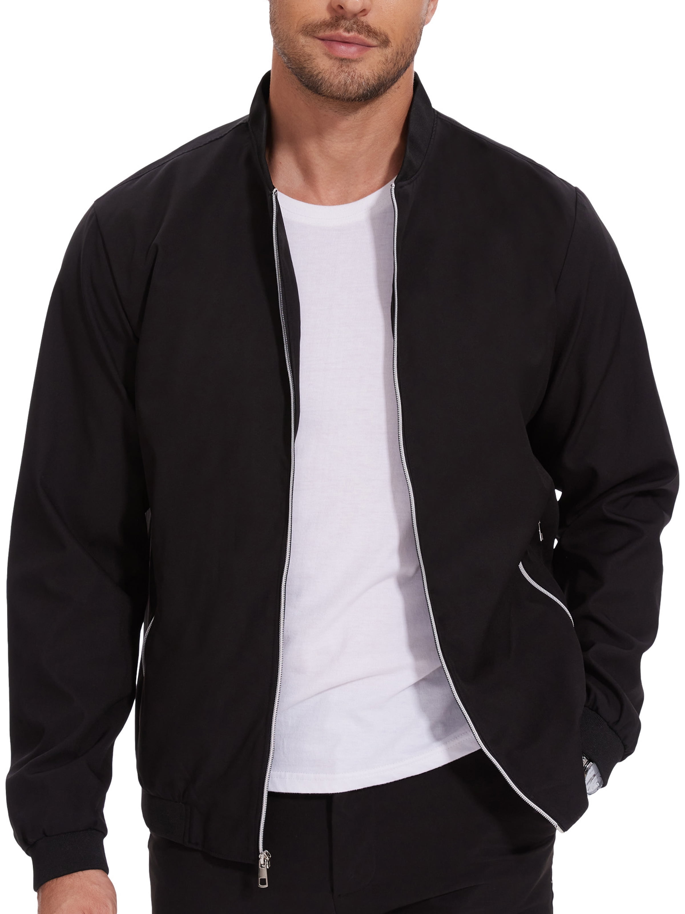Satankud Men's Bomber Jacket Lightweight Casual Flight Windbreaker Zip ...