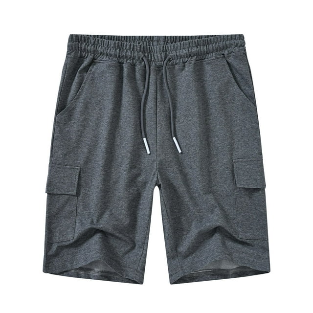 Satankud Men's Casual Cargo Shorts, Elastic Waist, Drawstring, 5 ...