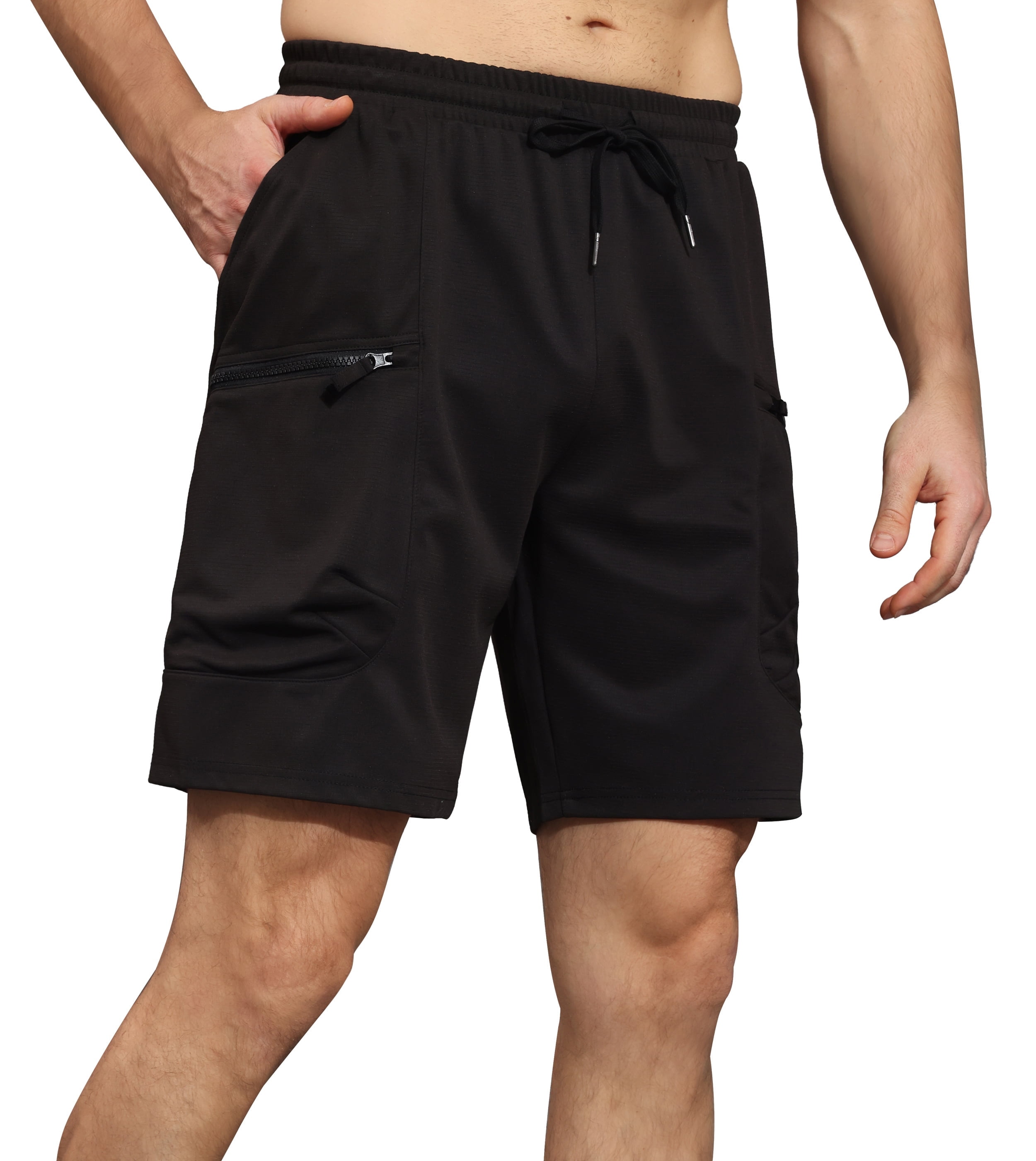 Satankud Mens Knit Plaid Casual Cargo Shorts Zipper Pockets Quick Dry ...